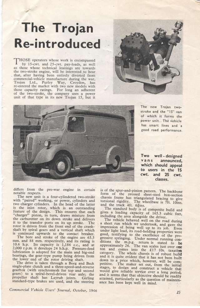 Post-War Vans - Trojan Museum Trust
