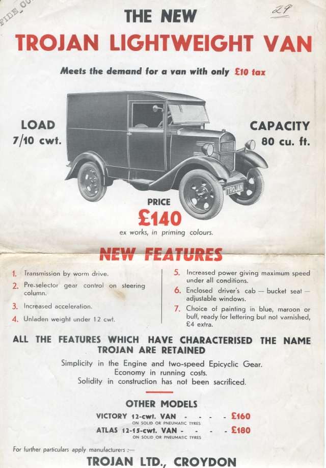 Pre-War Vans – Trojan Museum Trust